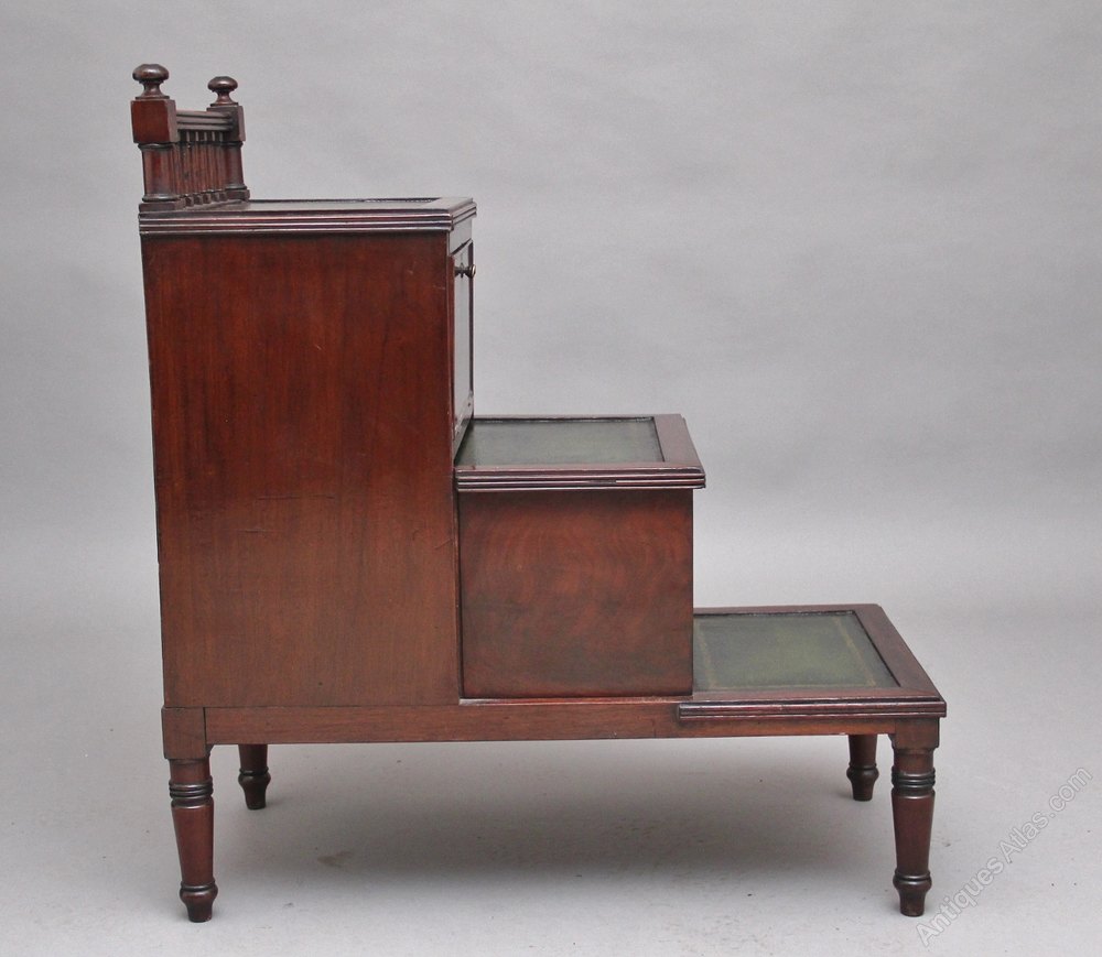 19th Century Mahogany Library Steps - Antiques Atlas