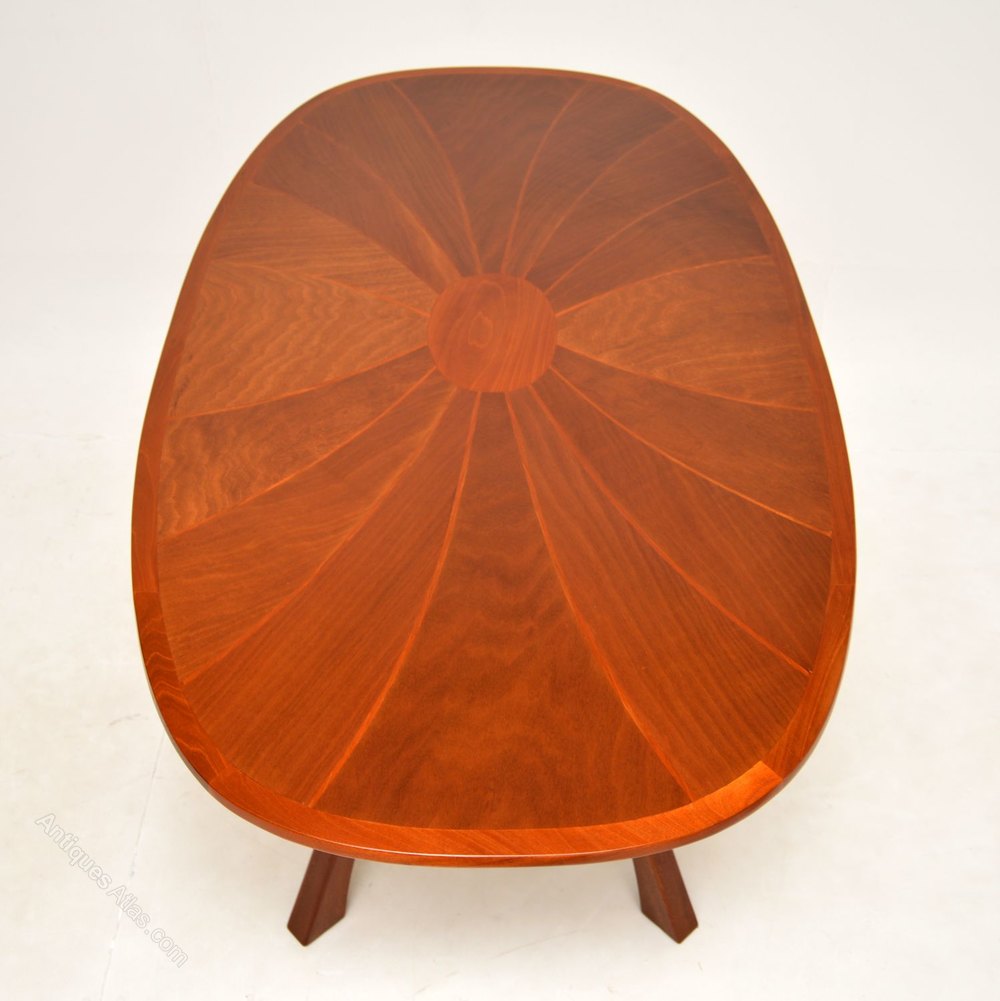 Antiques Atlas - 1950's Vintage Inlaid Walnut Dining Table