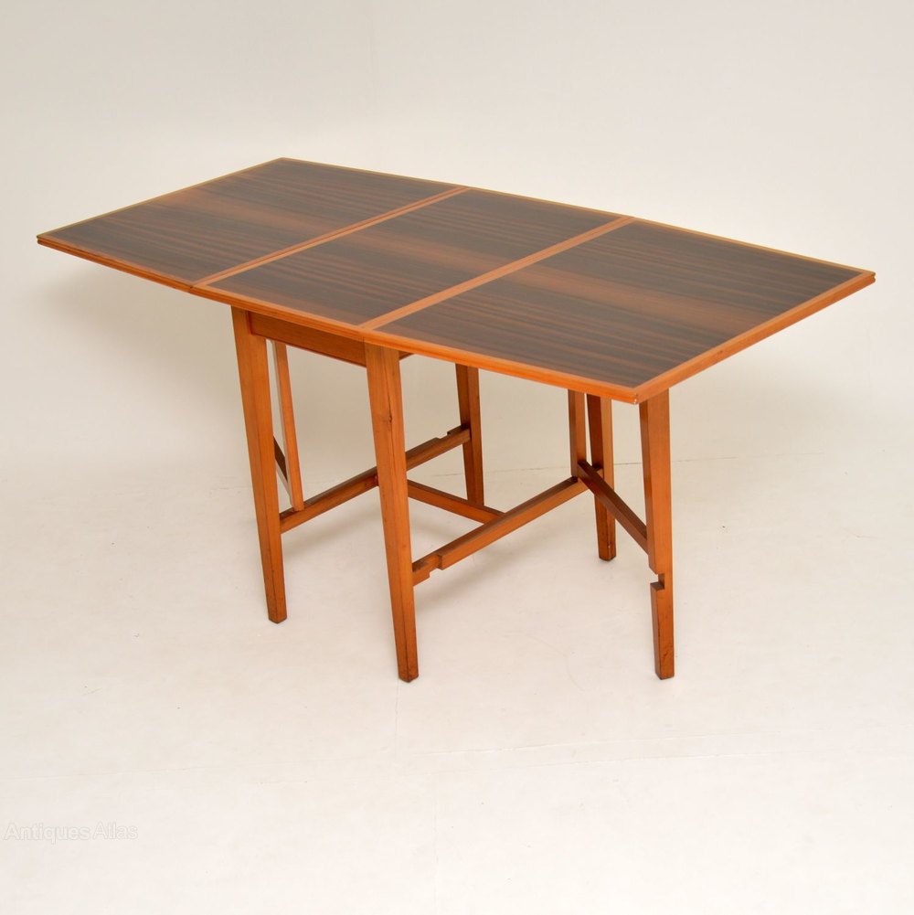 Antiques Atlas - 1950’s Vintage Walnut Drop Leaf Dining Table