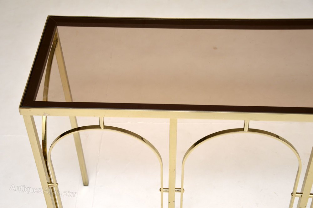 Antiques Atlas - 1970's Vintage Italian Brass & Glass Console Table