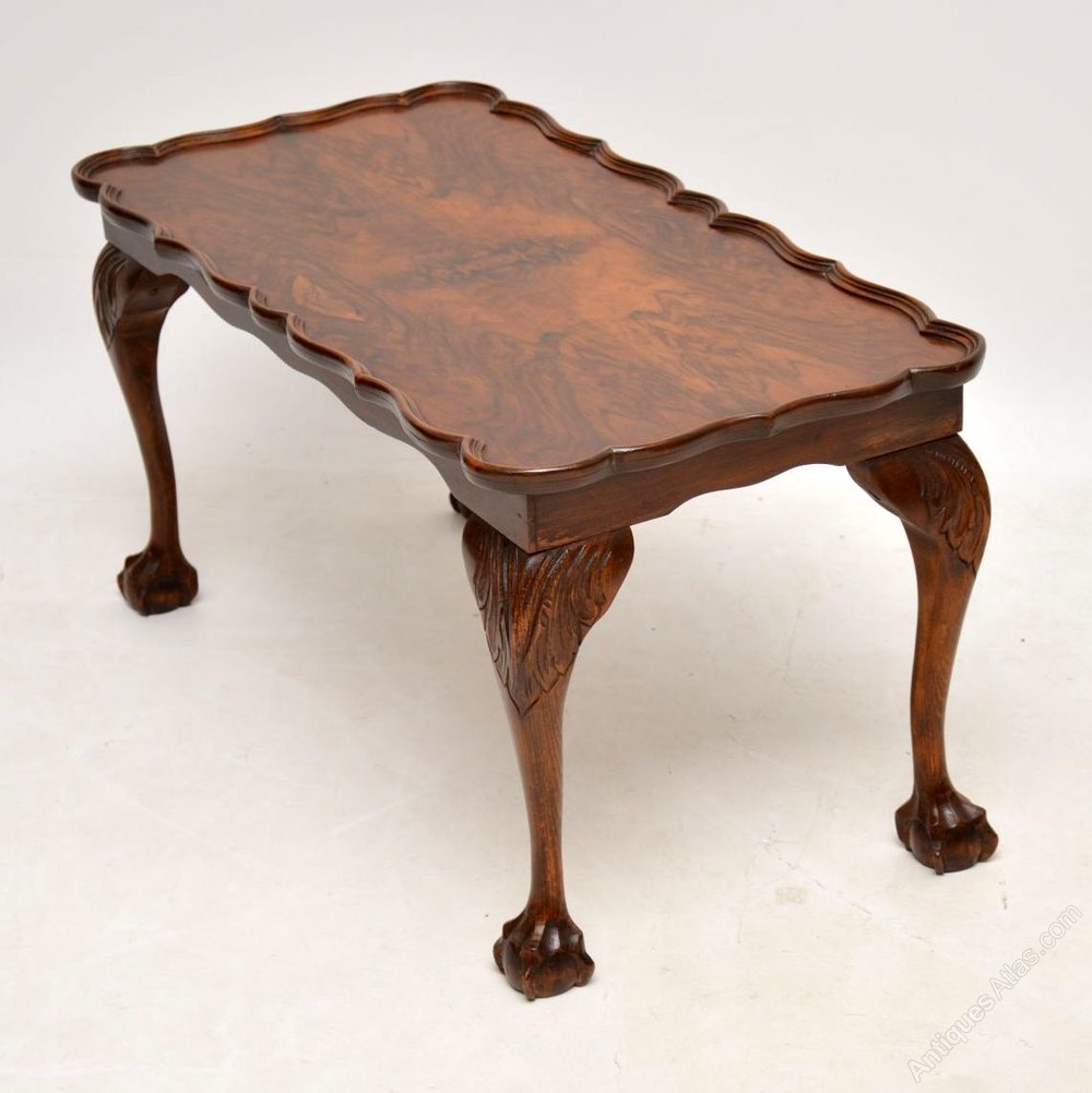 Antique Burr Walnut Pie Crust Coffee Table - Antiques Atlas