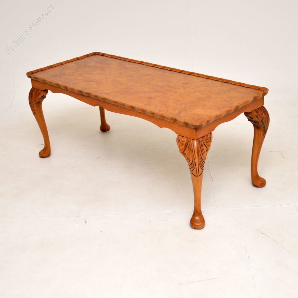 Antique Burr Walnut Pie Crust Coffee Table - Antiques Atlas