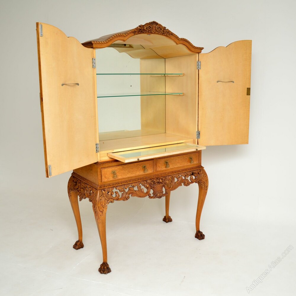 Antique Burr Walnut Queen Anne Style Cocktail Cabinet as592a14737 ...