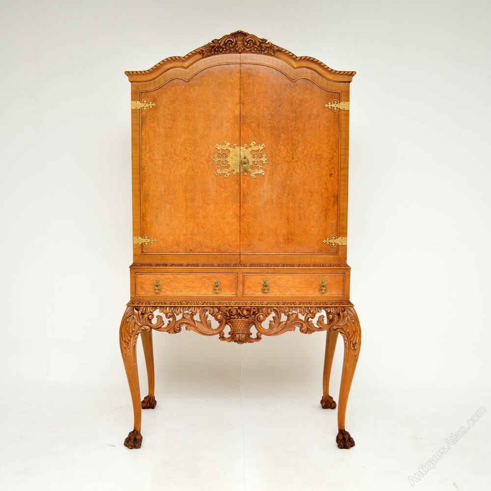 Antique Burr Walnut Queen Anne Style Cocktail Cabinet as592a14737 ...