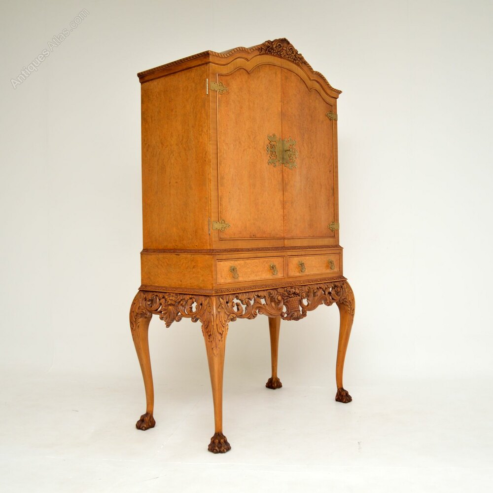 Antique Burr Walnut Queen Anne Style Cocktail Cabinet as592a14737 ...