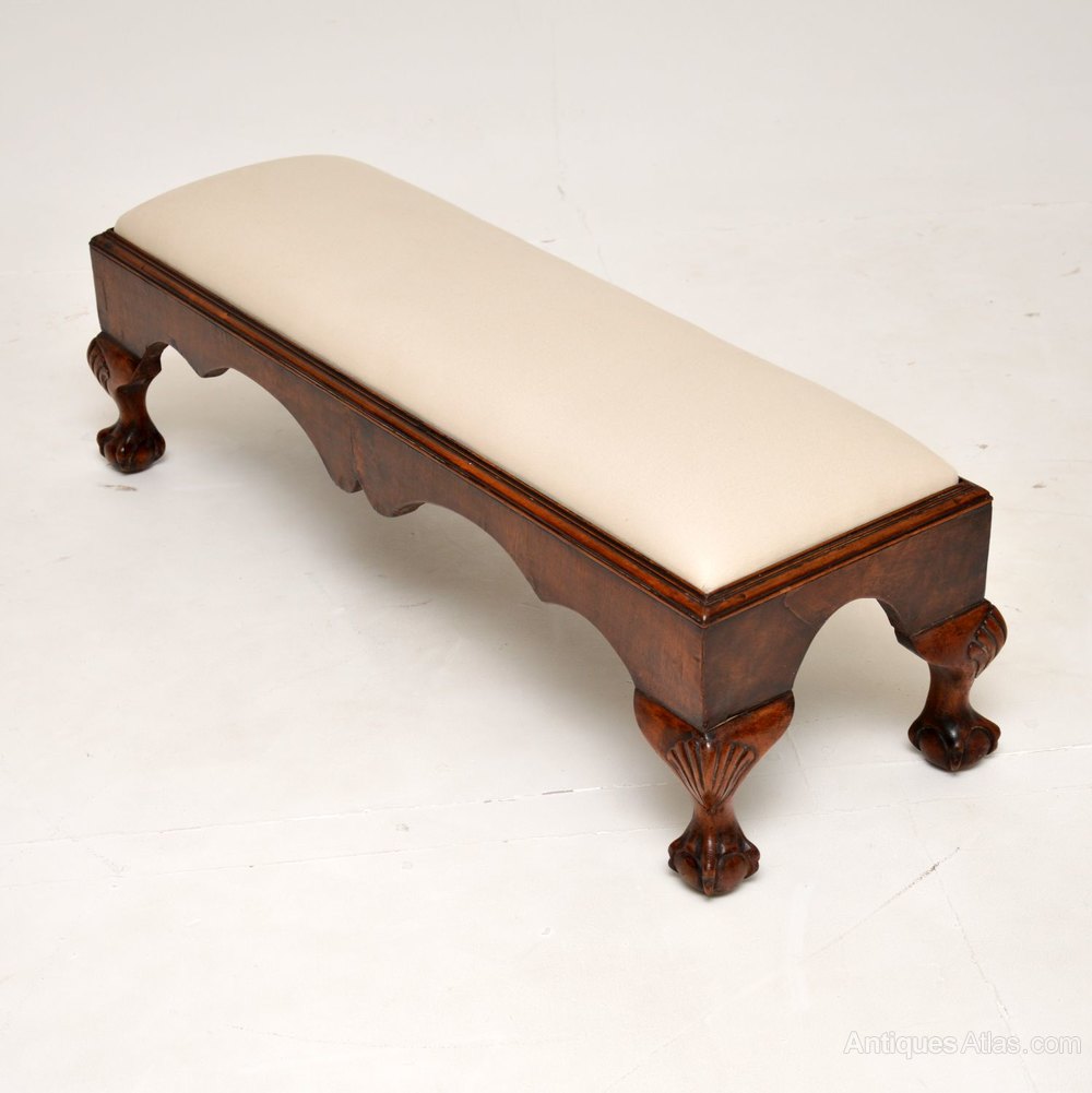 Antique Chippendale Style Long Foot Stool - Antiques Atlas