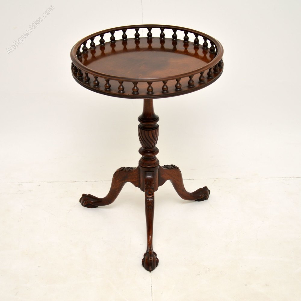 Antique Georgian Style Mahogany Gallery Side Table - Antiques Atlas