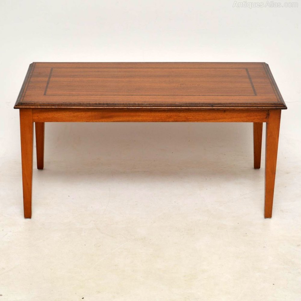 Antique Inlaid Mahogany Coffee Table - Antiques Atlas