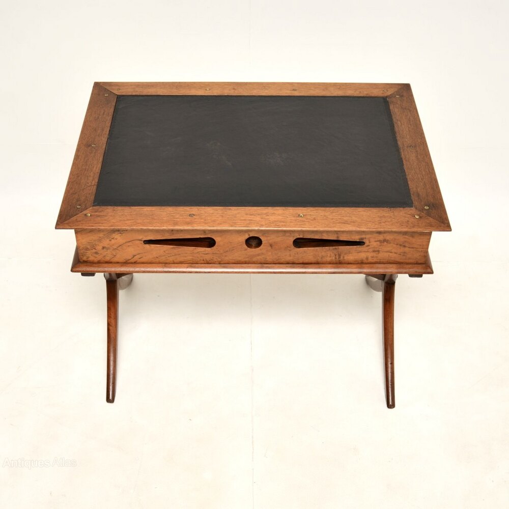 Antique Italian Regency Style Walnut Leather Table as592a13588 / 11804 ...