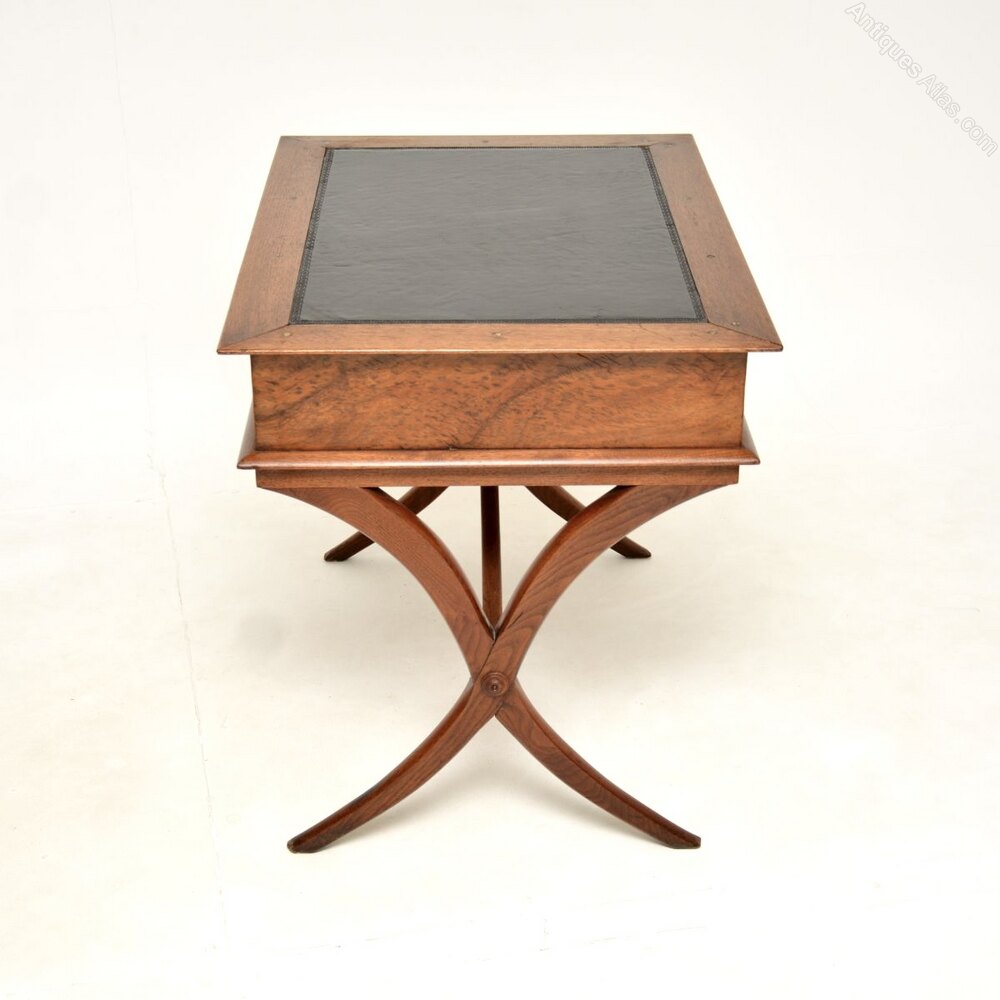 Antique Italian Regency Style Walnut Leather Table as592a13588 / 11804 ...