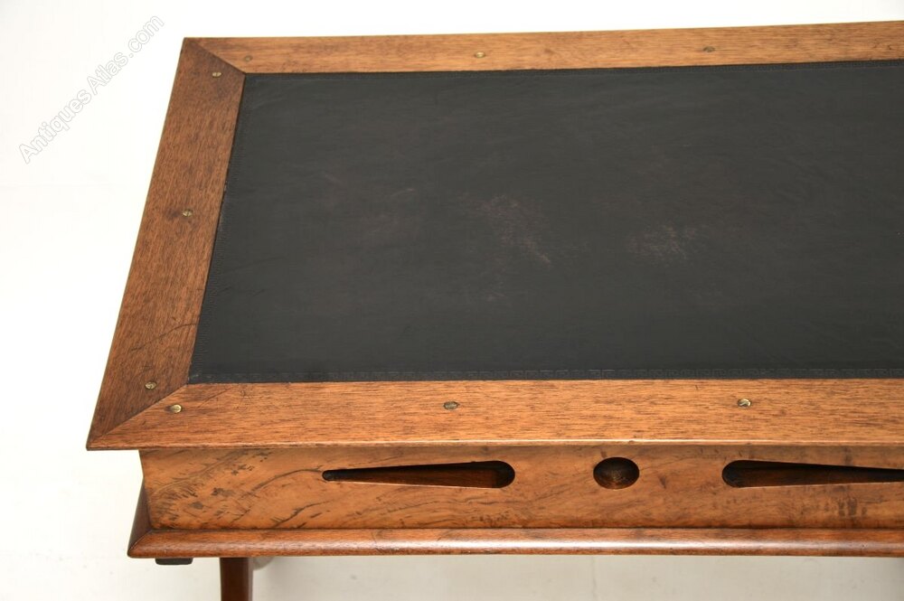 Antique Italian Regency Style Walnut Leather Table as592a13588 / 11804 ...