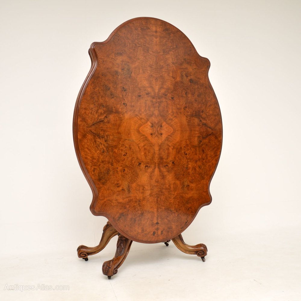 Antique Victorian Burr Walnut Loo Table - Antiques Atlas