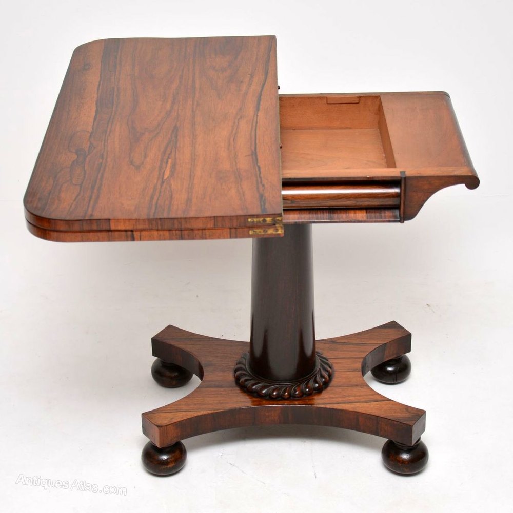 Antique William IV Rosewood Card Table - Antiques Atlas
