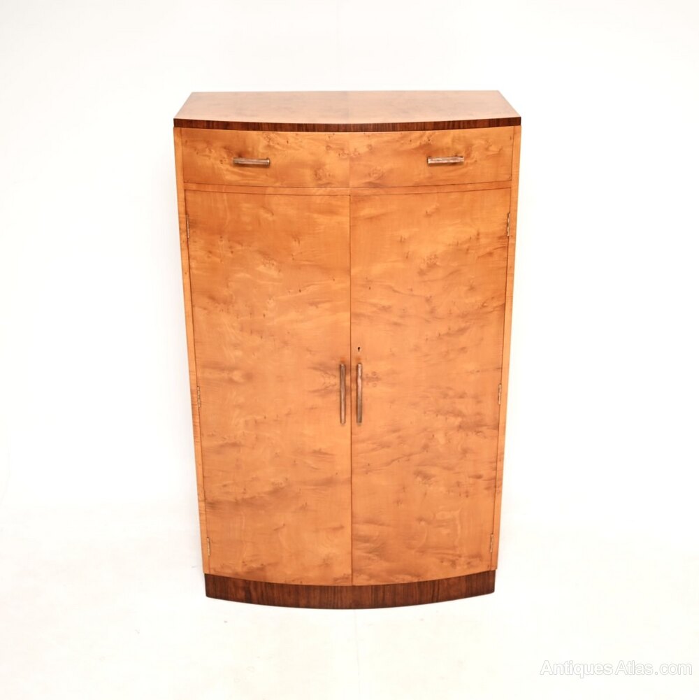 Art Deco Satin Birch And Walnut Compactum Wardrobe as592a14666 / 12884 ...