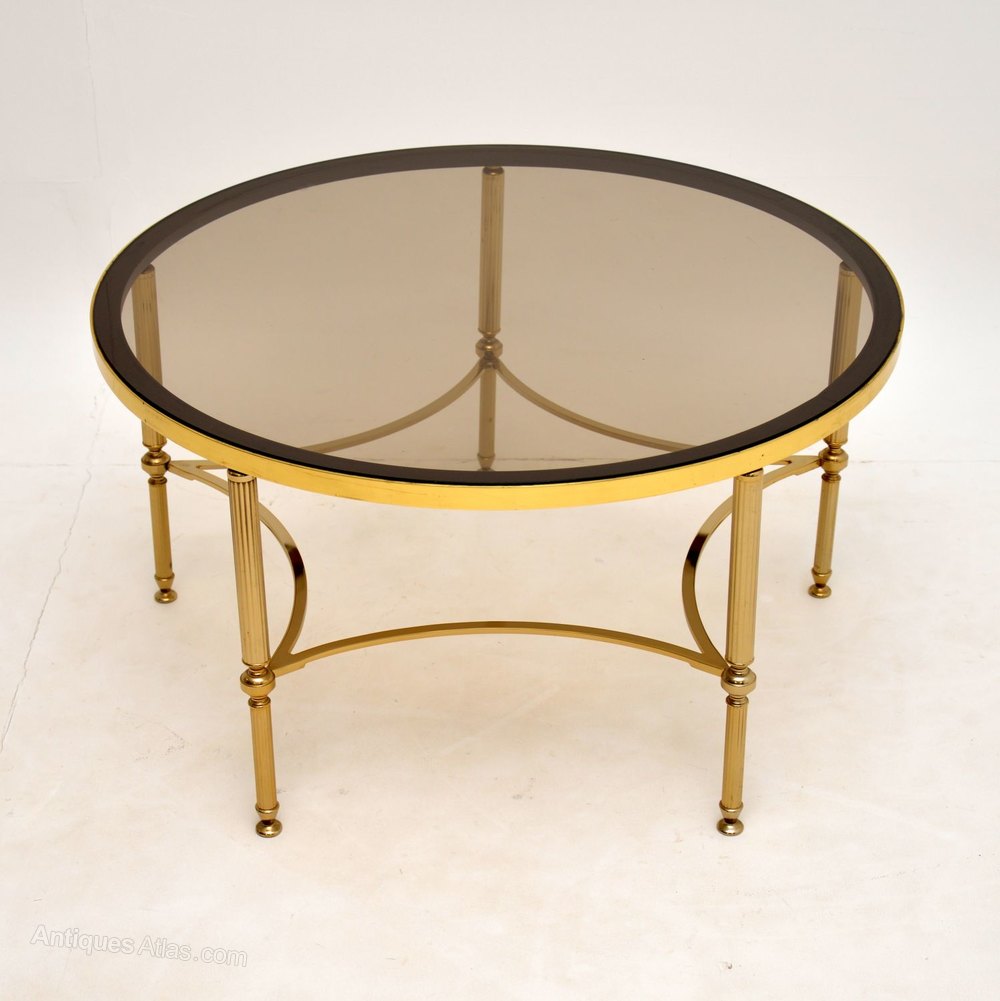 Antiques Atlas - French Brass & Glass Coffee Table Vintage 1960s