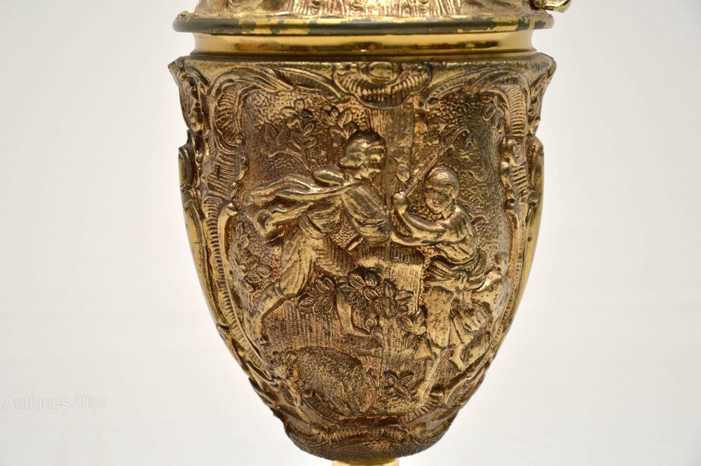 Antiques Atlas - Large Antique Gilt Metal Flagon Lamp