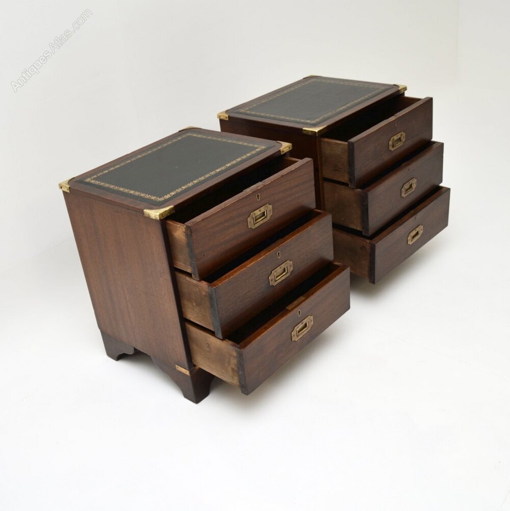 Pair Of Antique Campaign Style Mahogany Chests as592a12545 / 10750 ...