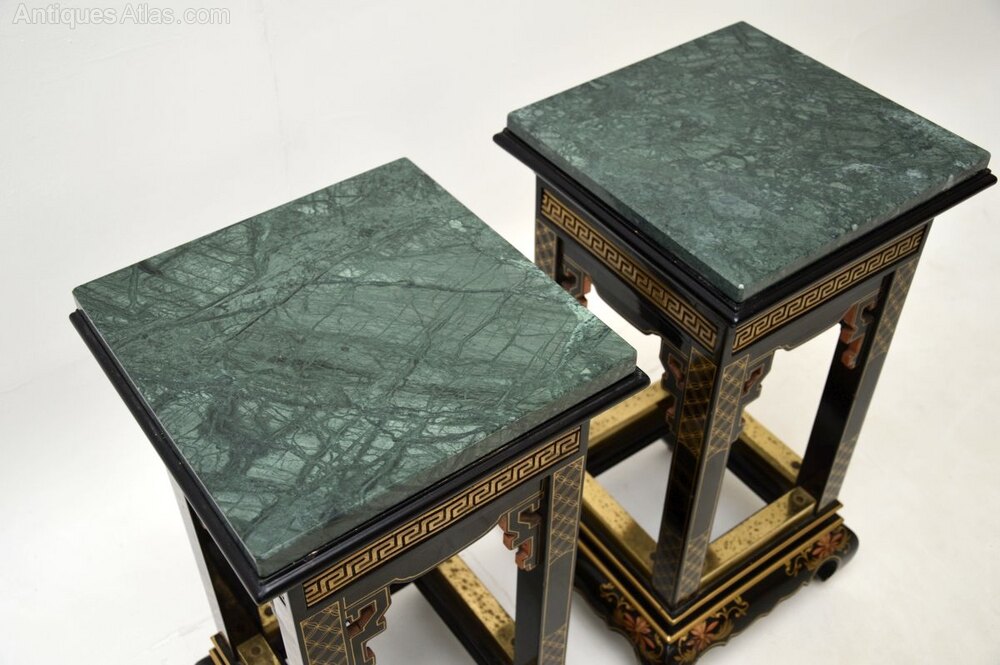 Antiques Atlas - Pair Of Antique Chinoiserie Marble Top Side Tables ...