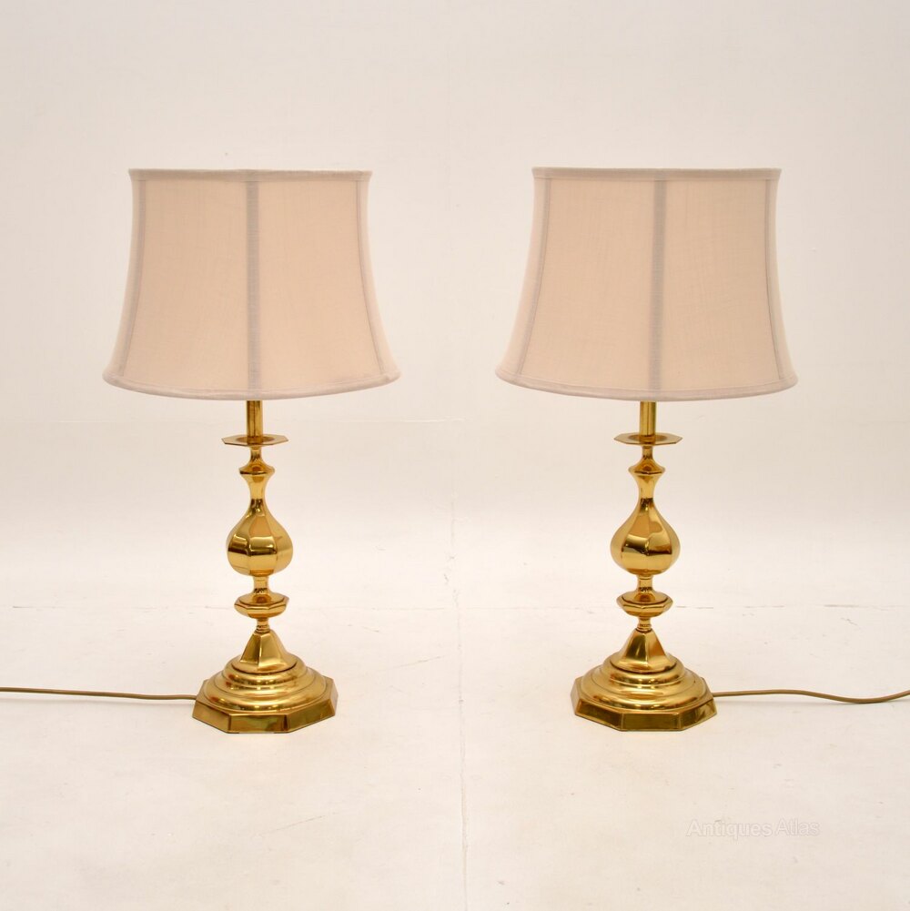 Antiques Atlas - Pair Of Vintage Brass Table Lamps as592a10617 / 8708