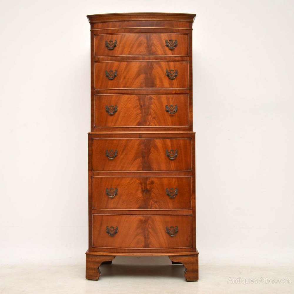 Slim Antique Mahogany Chest On Chest as592a1116 - Antiques Atlas