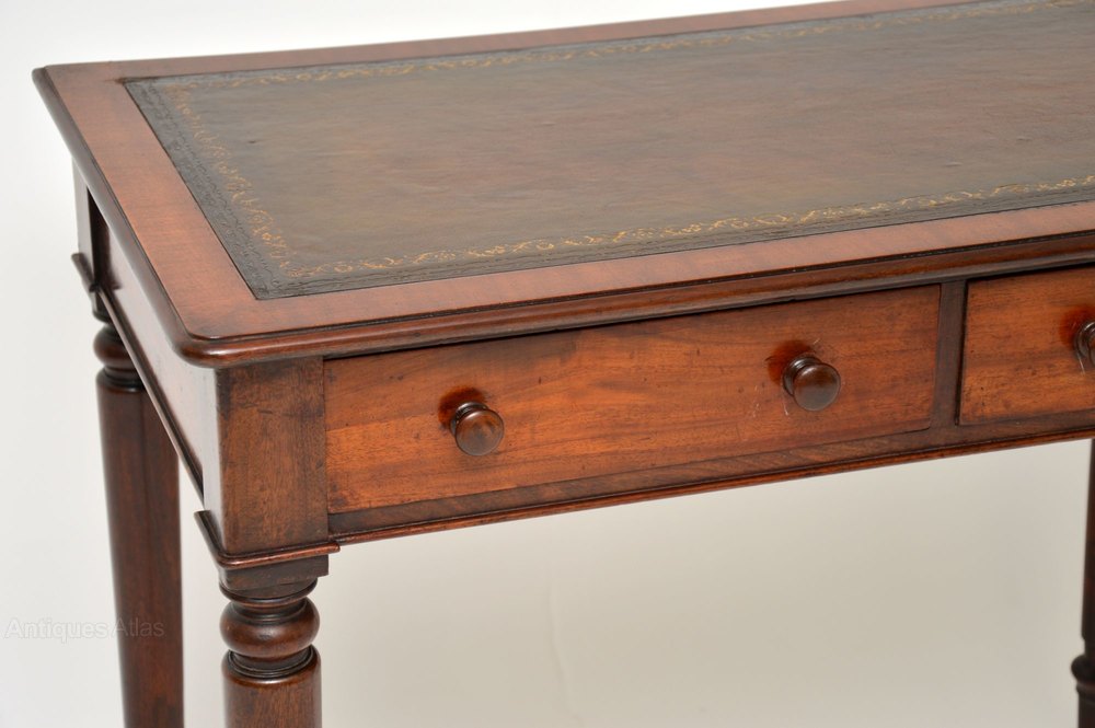 Victorian Mahogany Leather Top Writing Table - Antiques Atlas