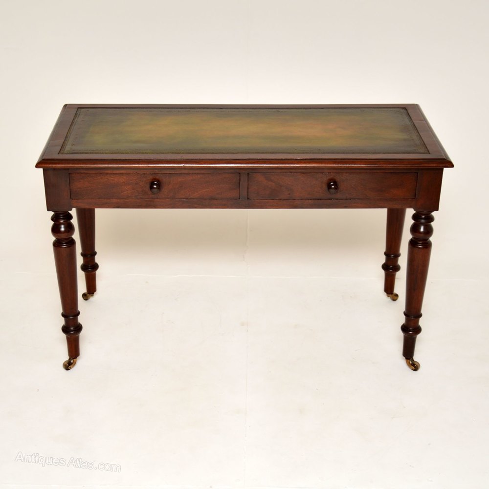 Victorian Mahogany Leather Top Writing Table Desk - Antiques Atlas