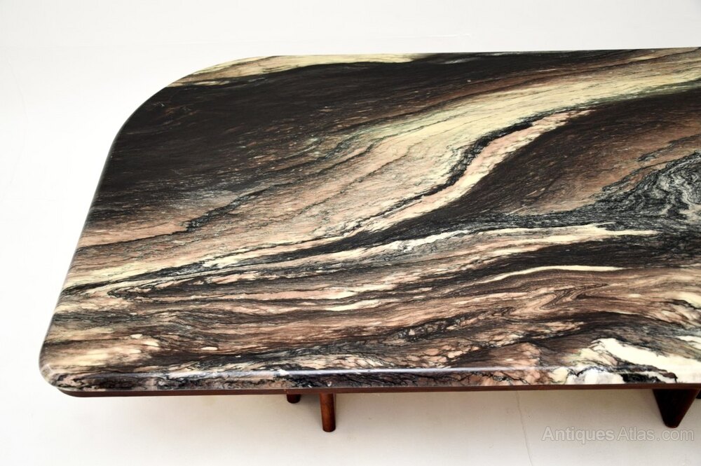 Antiques Atlas - Vintage Danish Marble Top Coffee Table as592a11896 / 10102