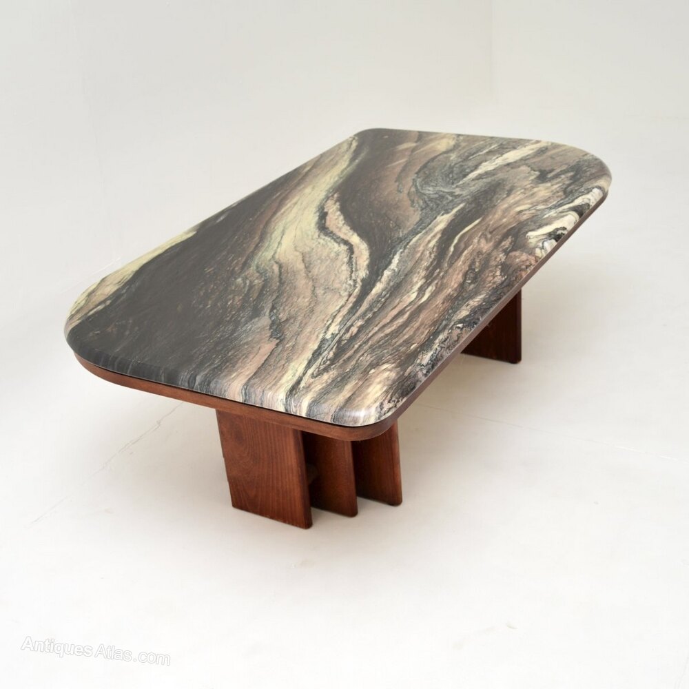 Antiques Atlas - Vintage Danish Marble Top Coffee Table as592a11896 / 10102