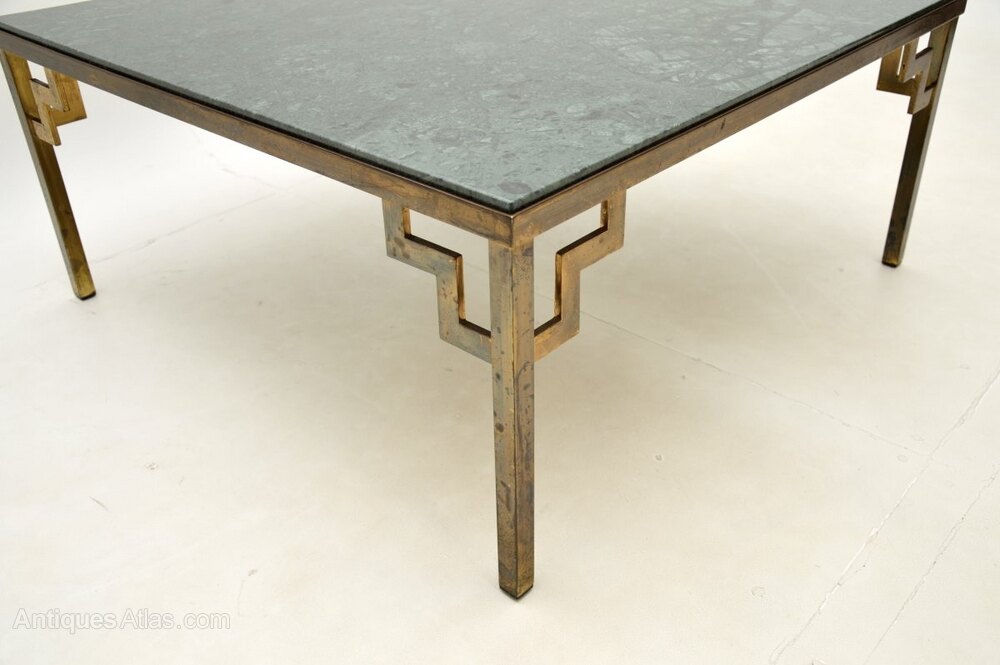 Antiques Atlas - Vintage French Brass And Marble Coffee Table ...