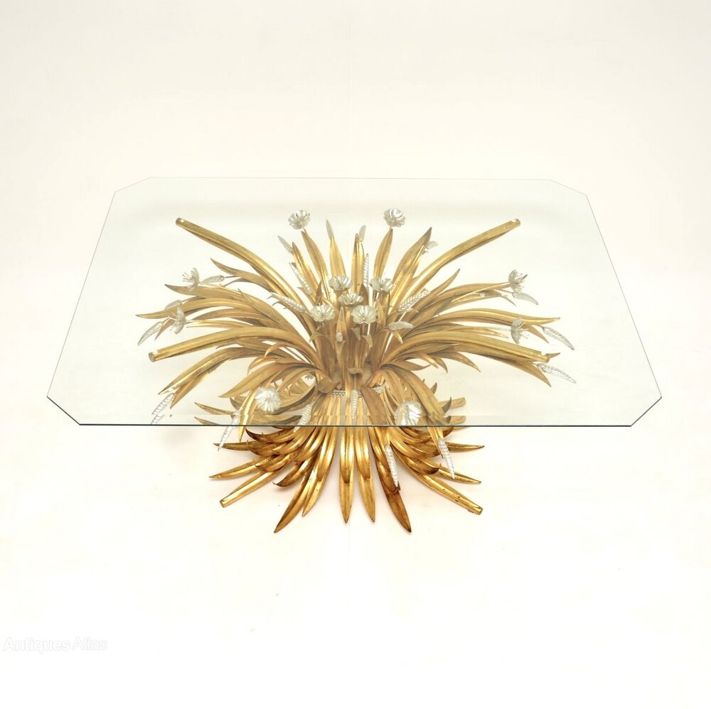 Antiques Atlas - Vintage French Gilt Metal Wheat Sheaf Coffee Table ...
