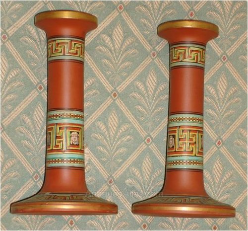 Antiques Atlas - A Pair Of Pratt Terracotta Candlesticks
