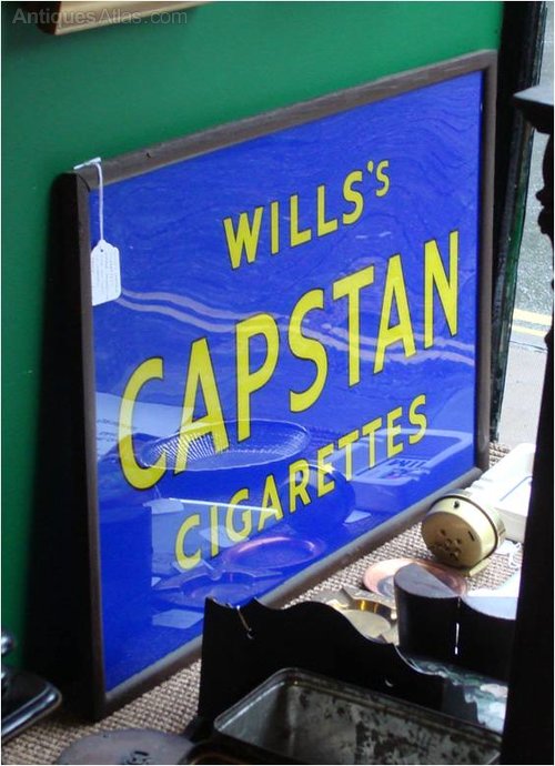 Antiques Atlas - A Rare Glass 'Wills's Capstan' Sign