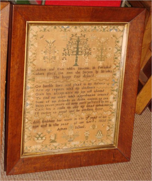 Antiques Atlas - An Impressive And Rare Pair Of Needlework Samplers