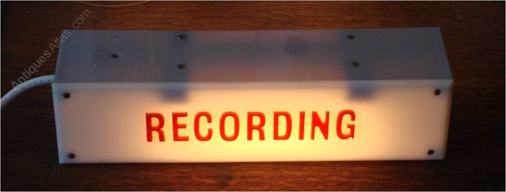 Antiques Atlas - An Original Illuminated RECORDING Studio Sign