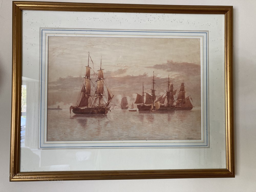 Antiques Atlas - William Joy 1803 To 1867 Pair Nautical Watercolour ...
