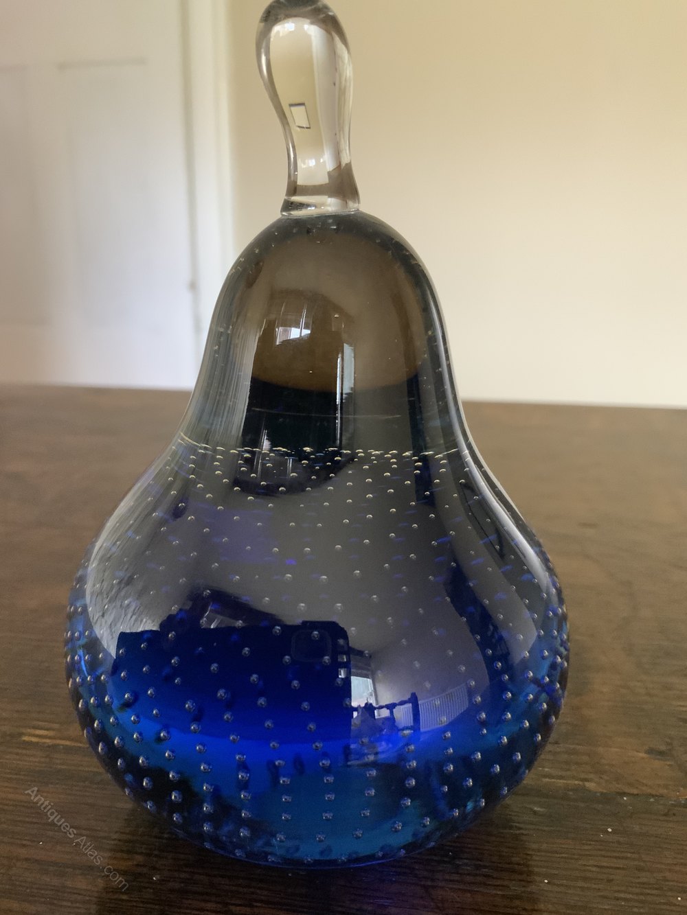 Antiques Atlas - Vintage Pear Controlled Bubble Glass Paperweight