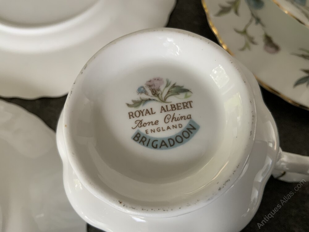 Antiques Atlas - Vintage Royal Albert Brigadoon Fluted Gilted Tea Set