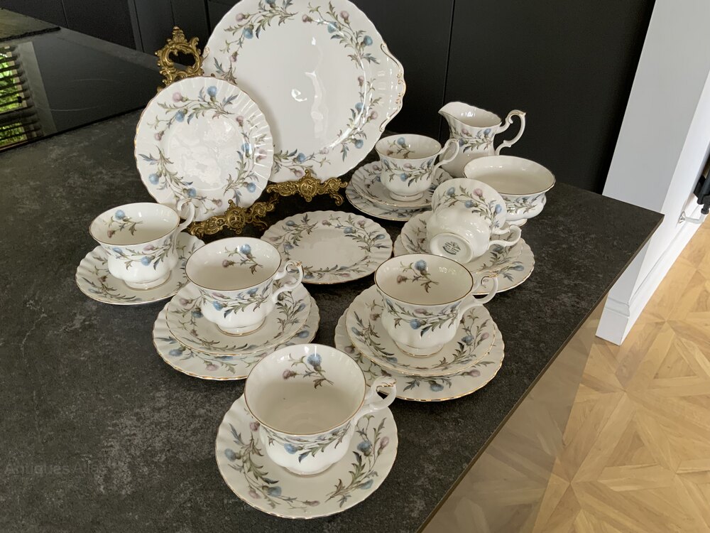 Antiques Atlas - Vintage Royal Albert Brigadoon Fluted Gilted Tea Set
