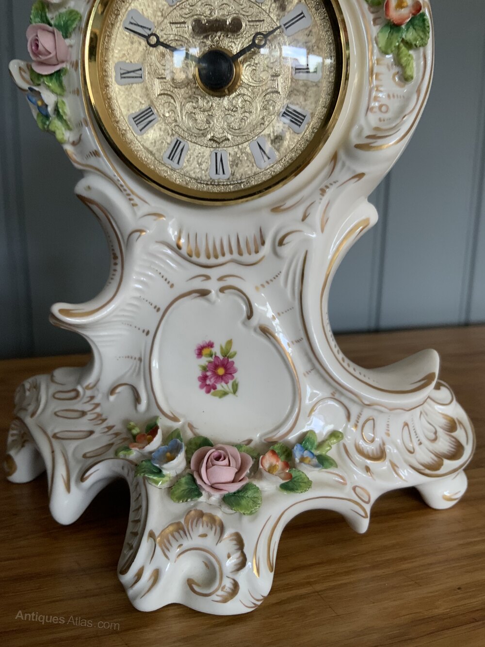 Antiques Atlas - Vintage Sitzendorf Porcelain Rococo Clock 10ins/26cms ...