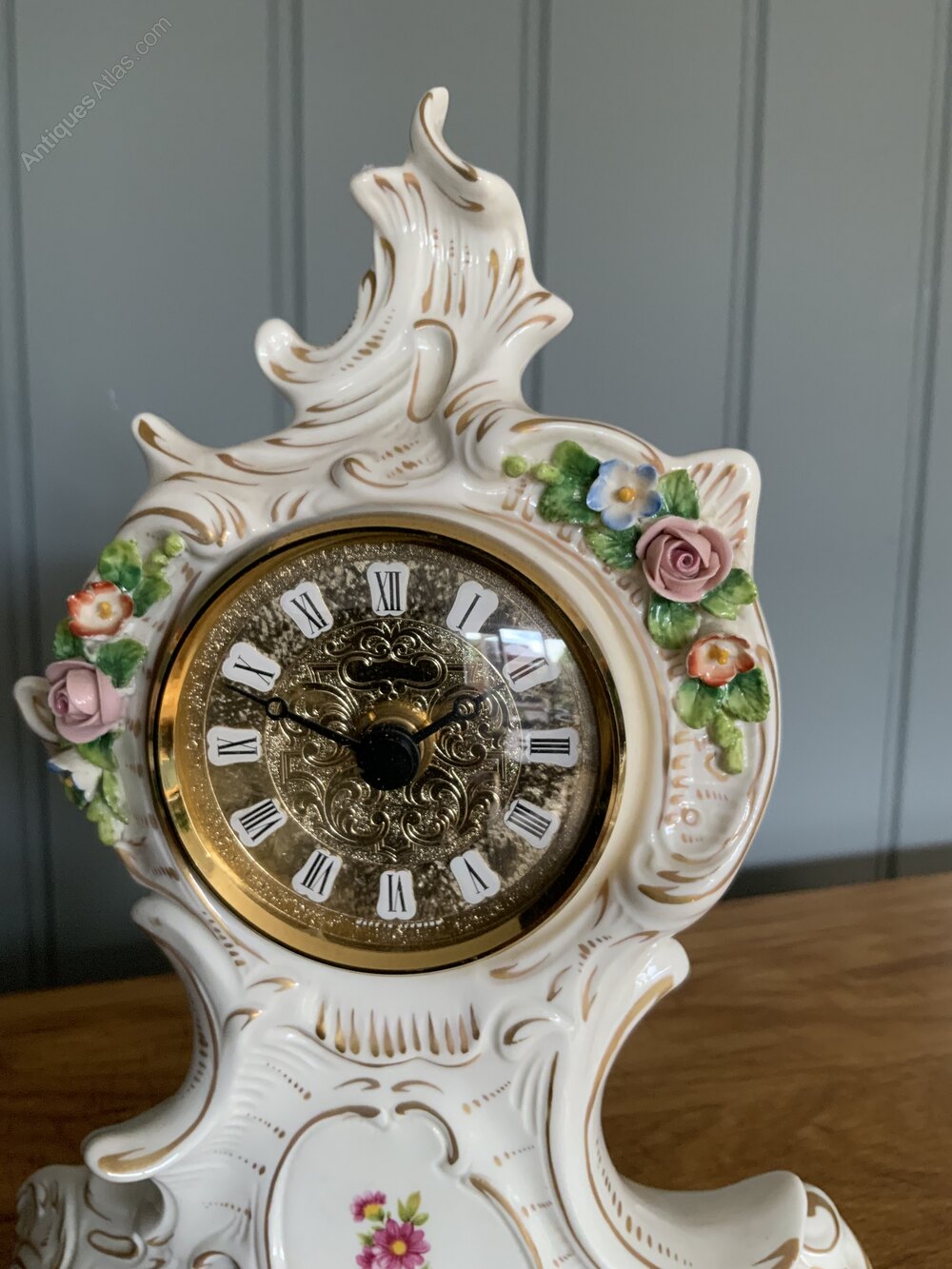 Antiques Atlas - Vintage Sitzendorf Porcelain Rococo Clock 10ins/26cms ...