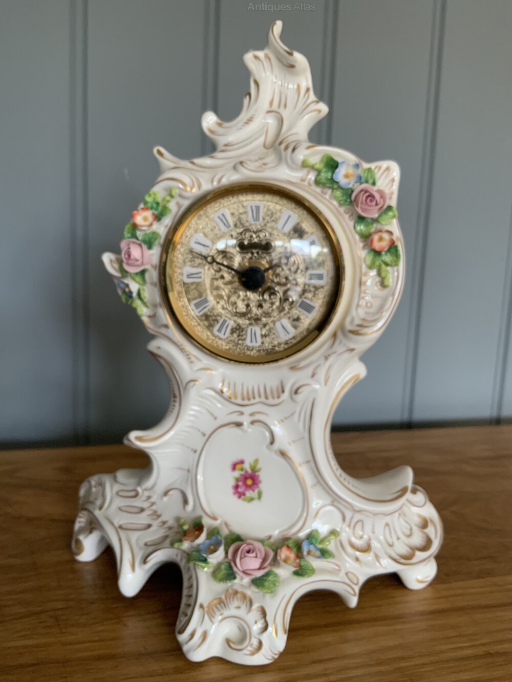 Antiques Atlas - Vintage Sitzendorf Porcelain Rococo Clock 10ins/26cms ...