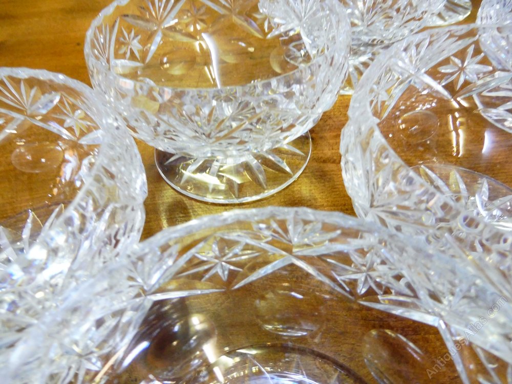 Antiques Atlas - Webb Corbett Set Of Eight Cut Glass Crystal Dishes ...
