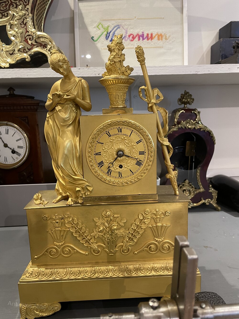 Antiques Atlas - Ormolu Figurine Mantel Clock