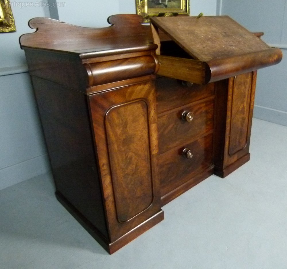 Early Victorian Mahogany Clerk`s Desk Sideboard - Antiques Atlas