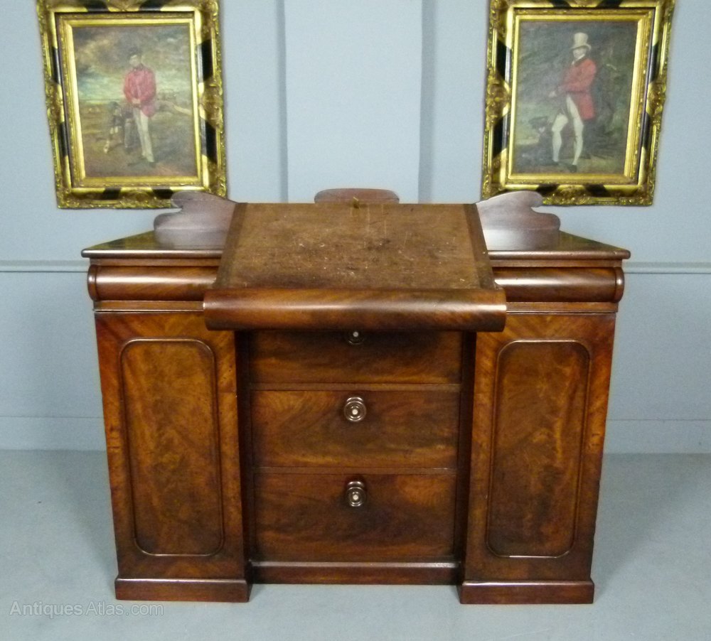 Early Victorian Mahogany Clerk`s Desk Sideboard - Antiques Atlas