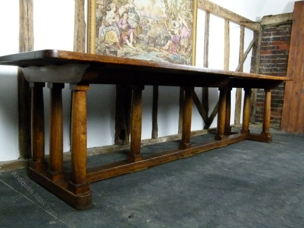 Impressive Large Oak Victorian Refectory Table - Antiques Atlas