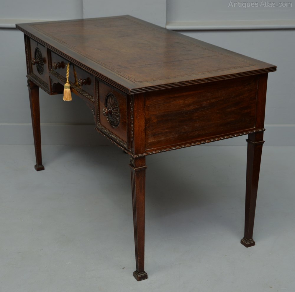 Neoclassical Adam Design Mahogany Writing Table - Antiques Atlas