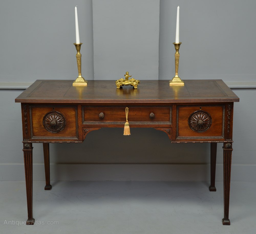Neoclassical Adam Design Mahogany Writing Table - Antiques Atlas