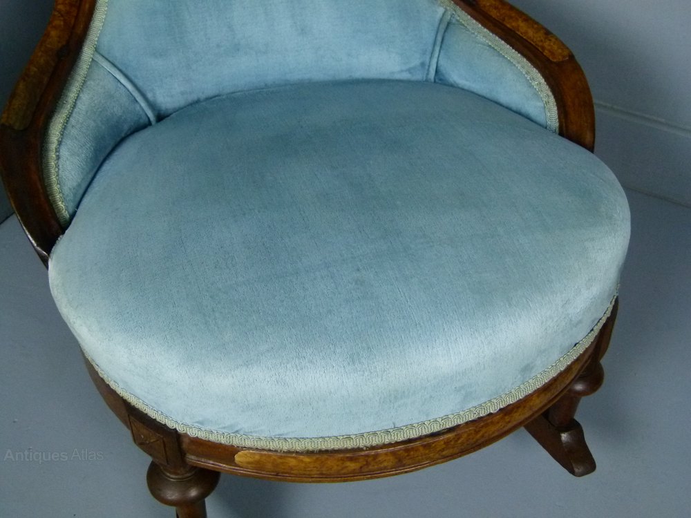 Unusual Victorian Button-Back Tub Rocking Chair as510a334 - Antiques Atlas