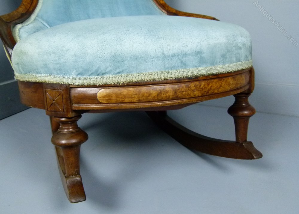 Unusual Victorian Button-Back Tub Rocking Chair as510a334 - Antiques Atlas